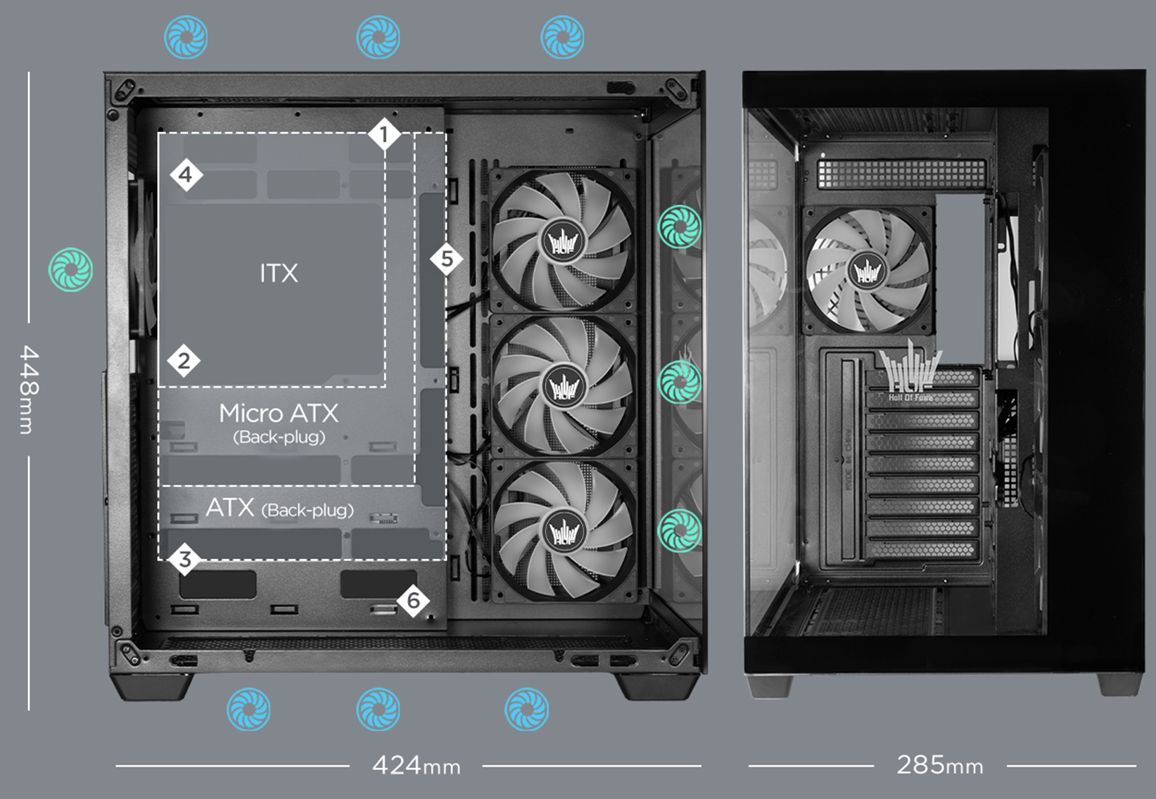 HOF ALLSYNQ PC CASE Black (4 Fans) GALAX